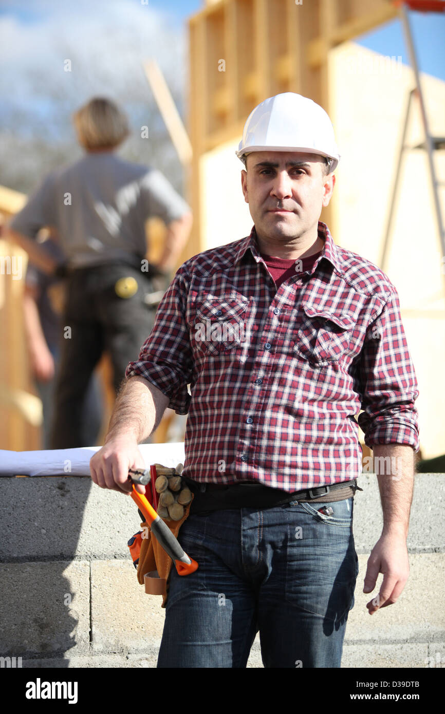 craftsman on a construction site Stock Photo - Alamy