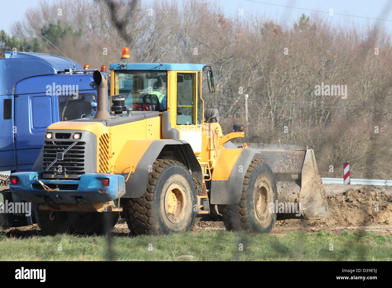 tractor in construction site Stock Photo - Alamy