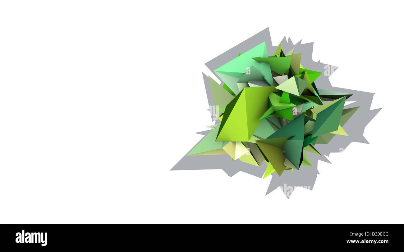 3d abstract green spiked electric shape Stock Photo - Alamy
