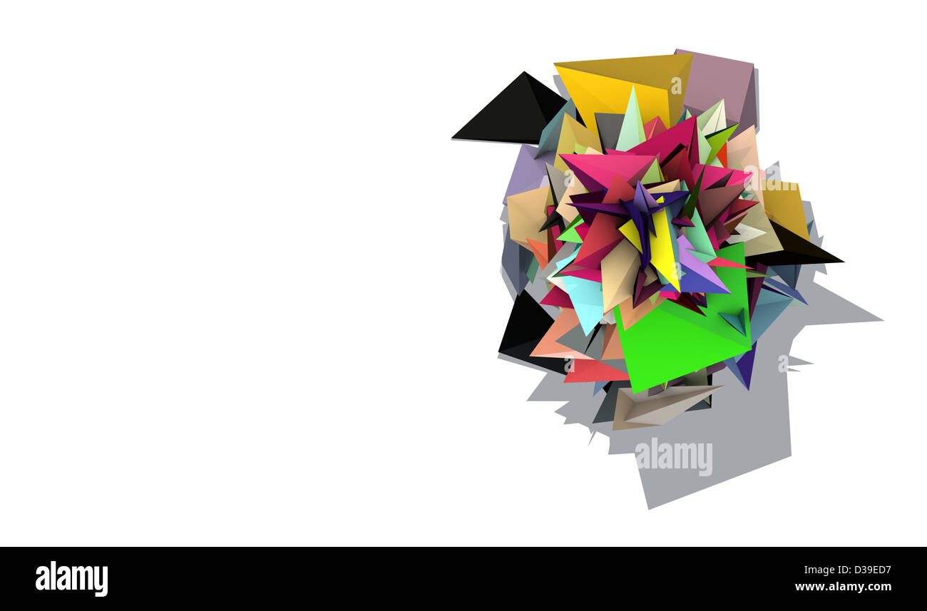 3d abstract rainbow colored spiked electric shape Stock Photo - Alamy