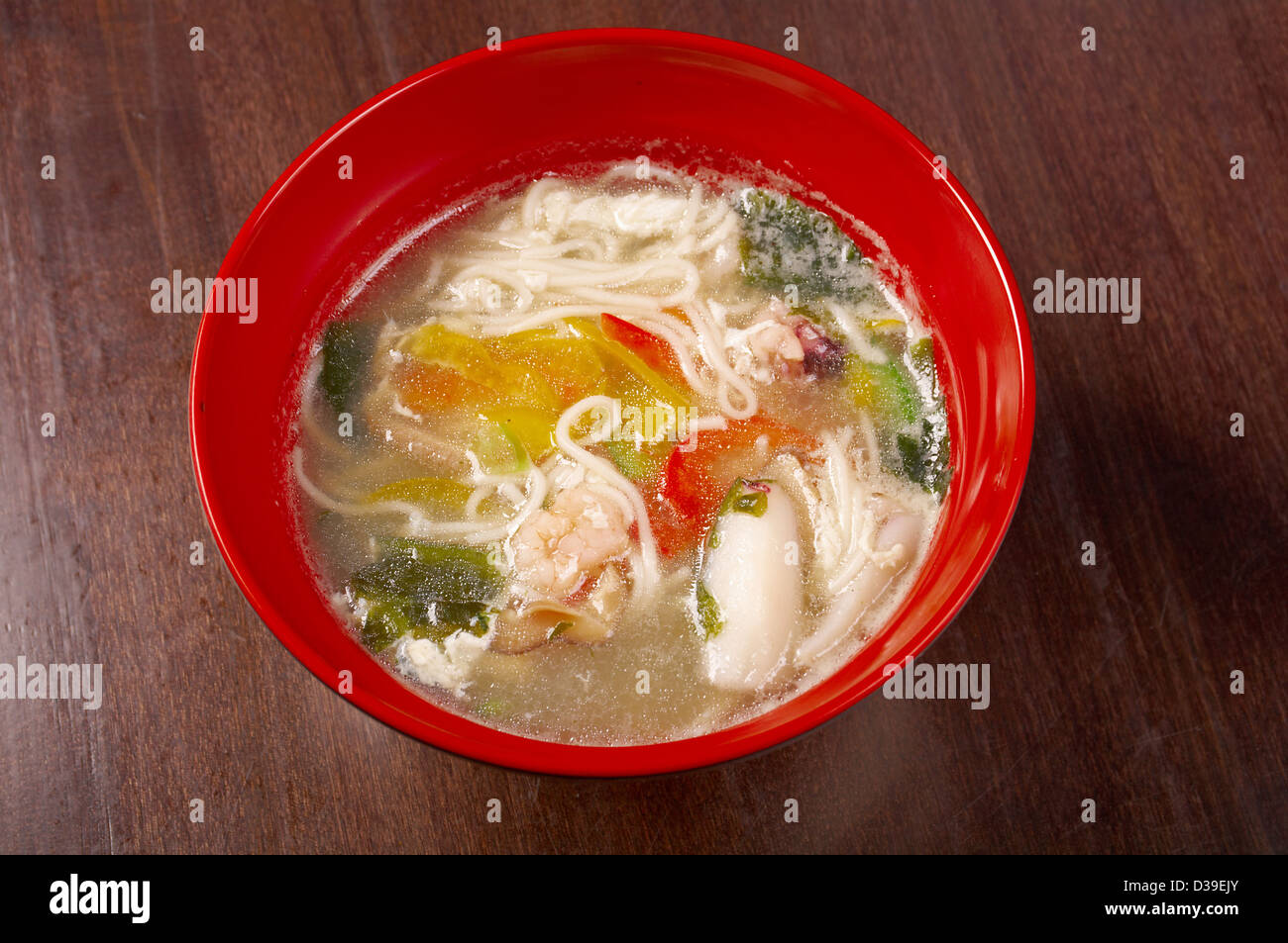 chinese traditional seafood noodle soup Stock Photo - Alamy
