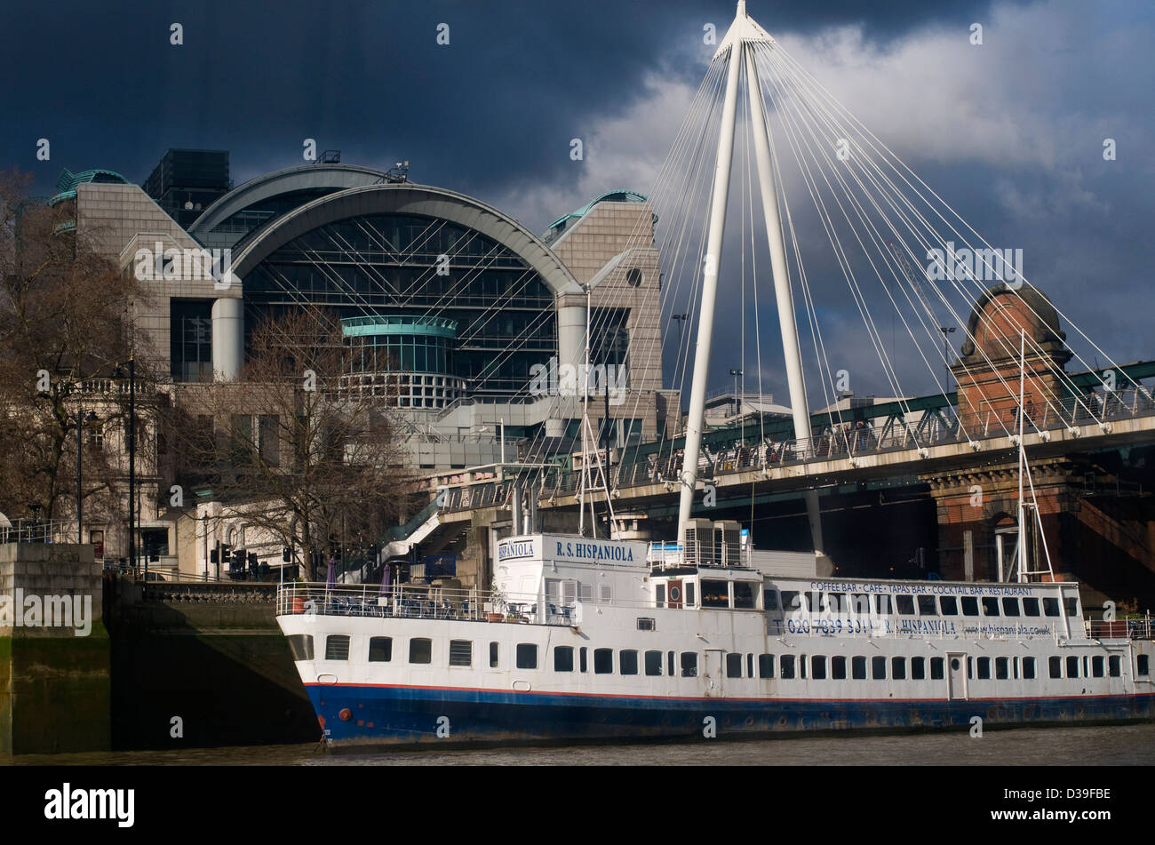 R.S. Hispaniola riverboat restaurant on Thames London Stock Photo - Alamy