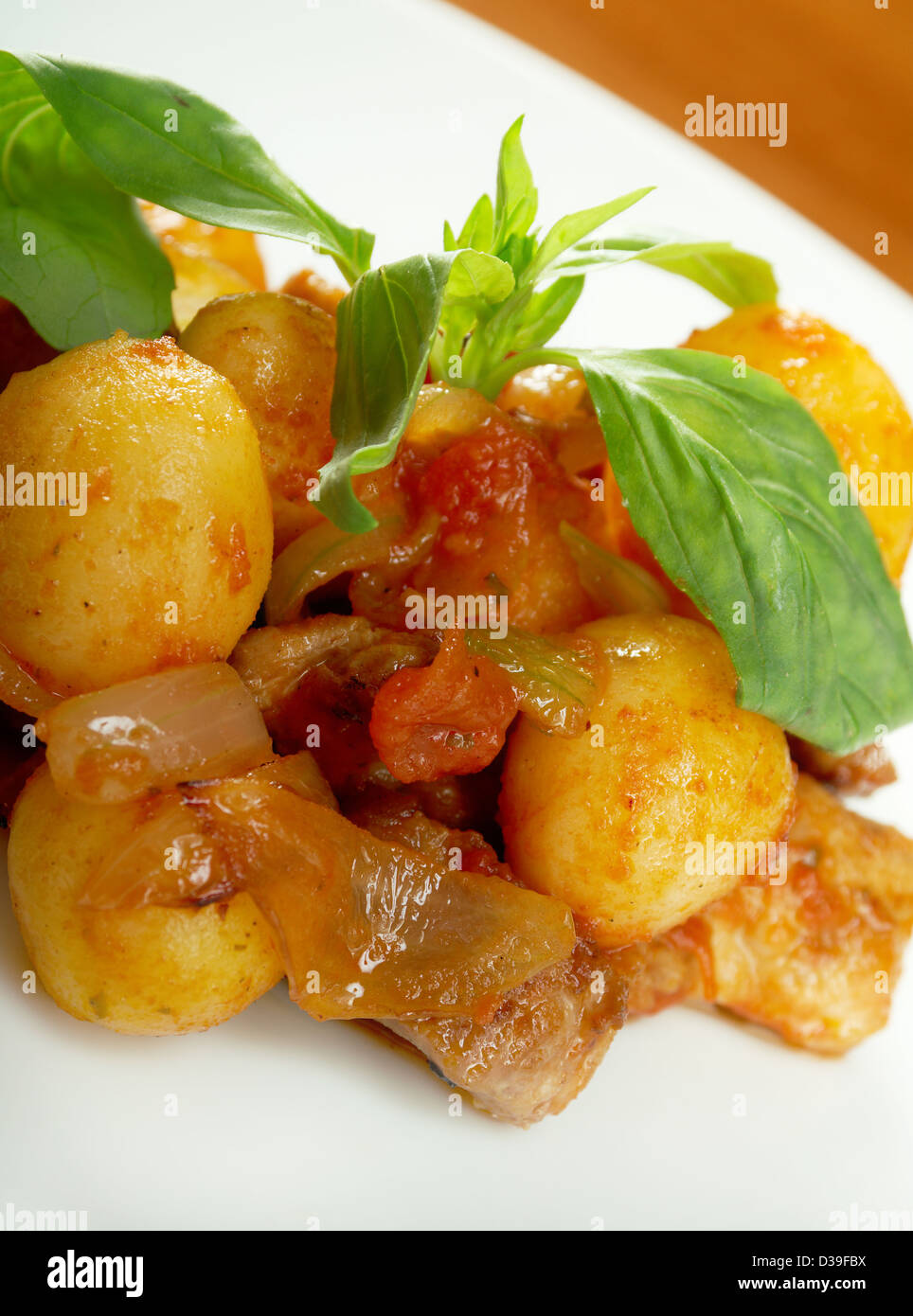 roast of veal with potatoes.closeup Stock Photo - Alamy