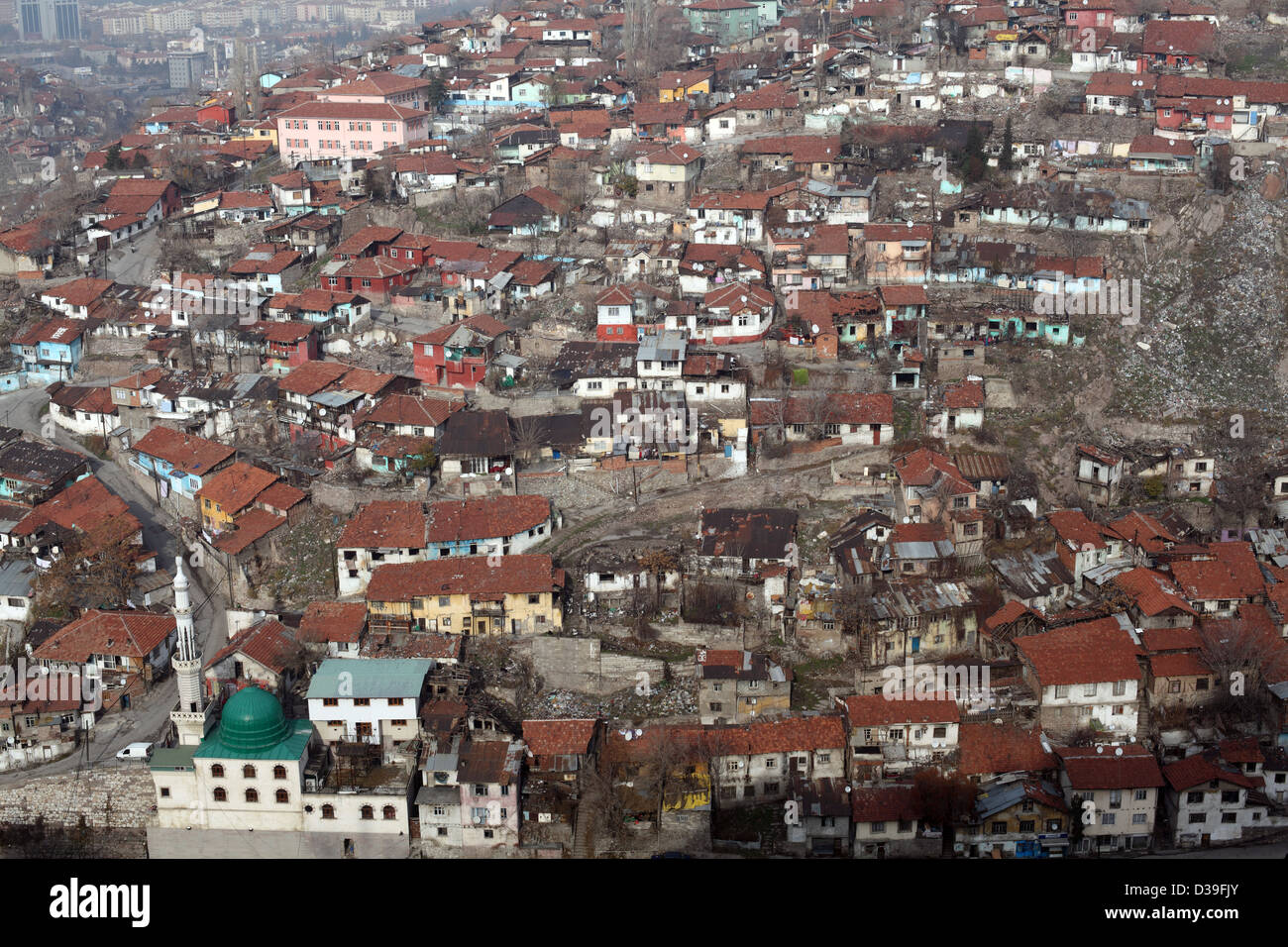 Old quarter of Ankara seen from the citadel, Ankara, Anatolia, Turkey ...