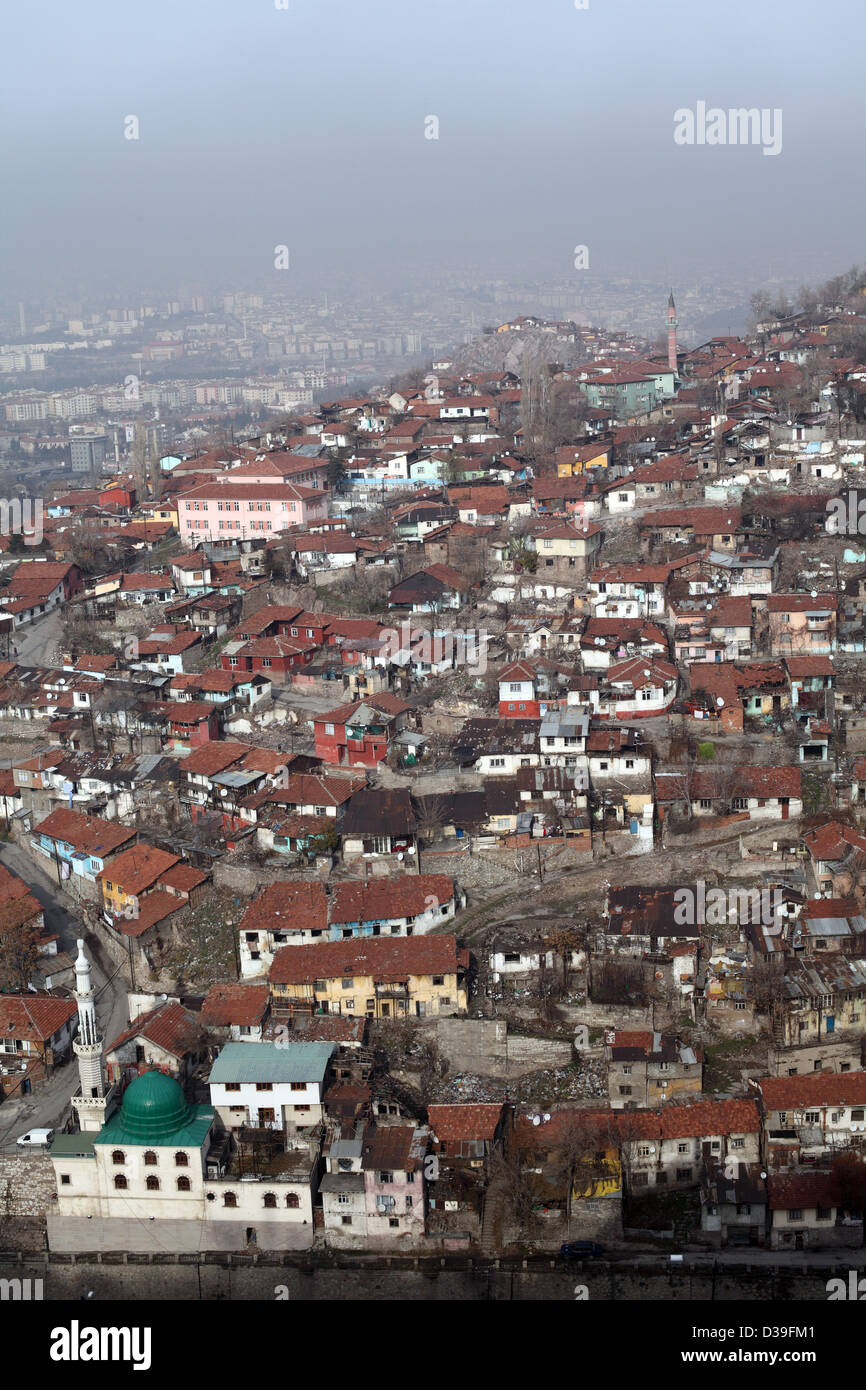 Old quarter of Ankara seen from the citadel, Ankara, Anatolia, Turkey ...