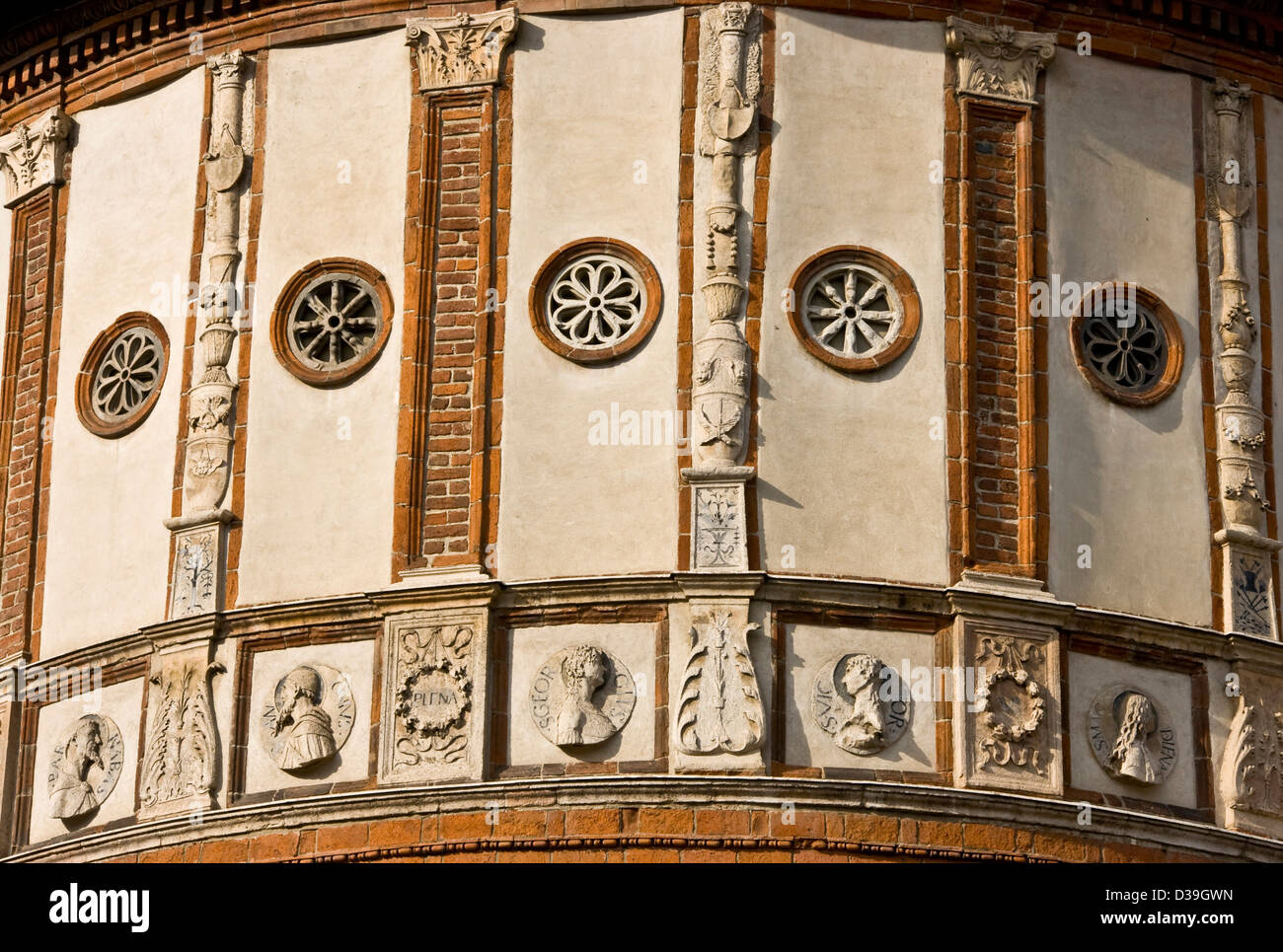 Curved decorative facade of Gothic Renaissance church of Santa Maria ...