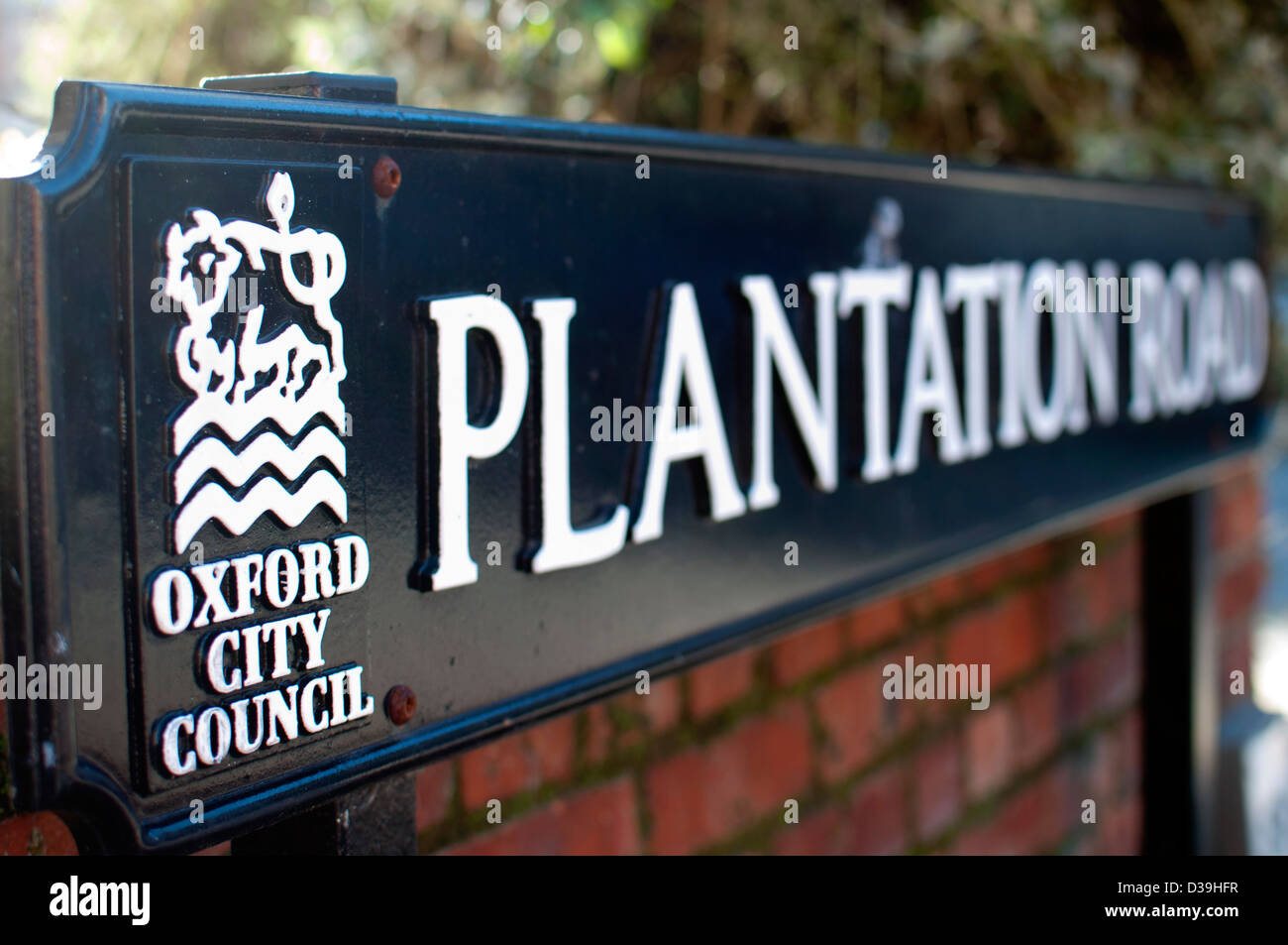 Plantation Road sign, Jericho, Oxford, UK Stock Photo - Alamy