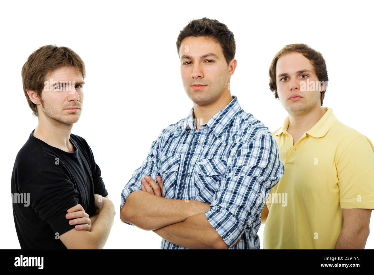 three casual men isolated on white background Stock Photo - Alamy