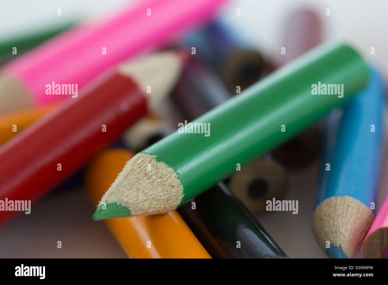 Colorful small color pencils Stock Photo - Alamy
