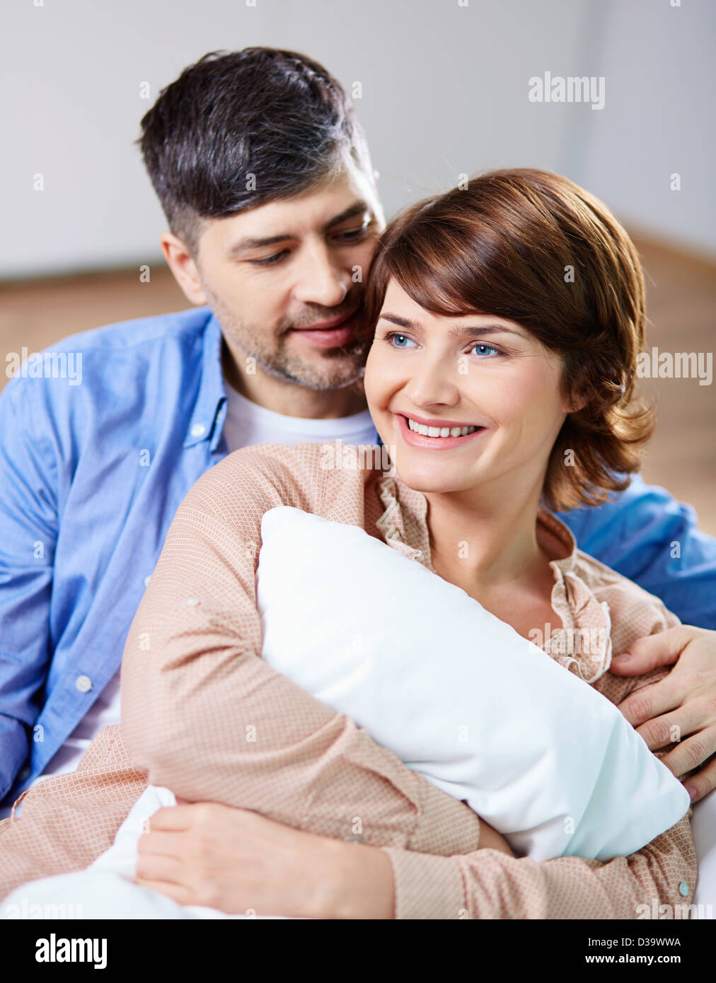 Portrait of serene couple having rest at home Stock Photo - Alamy