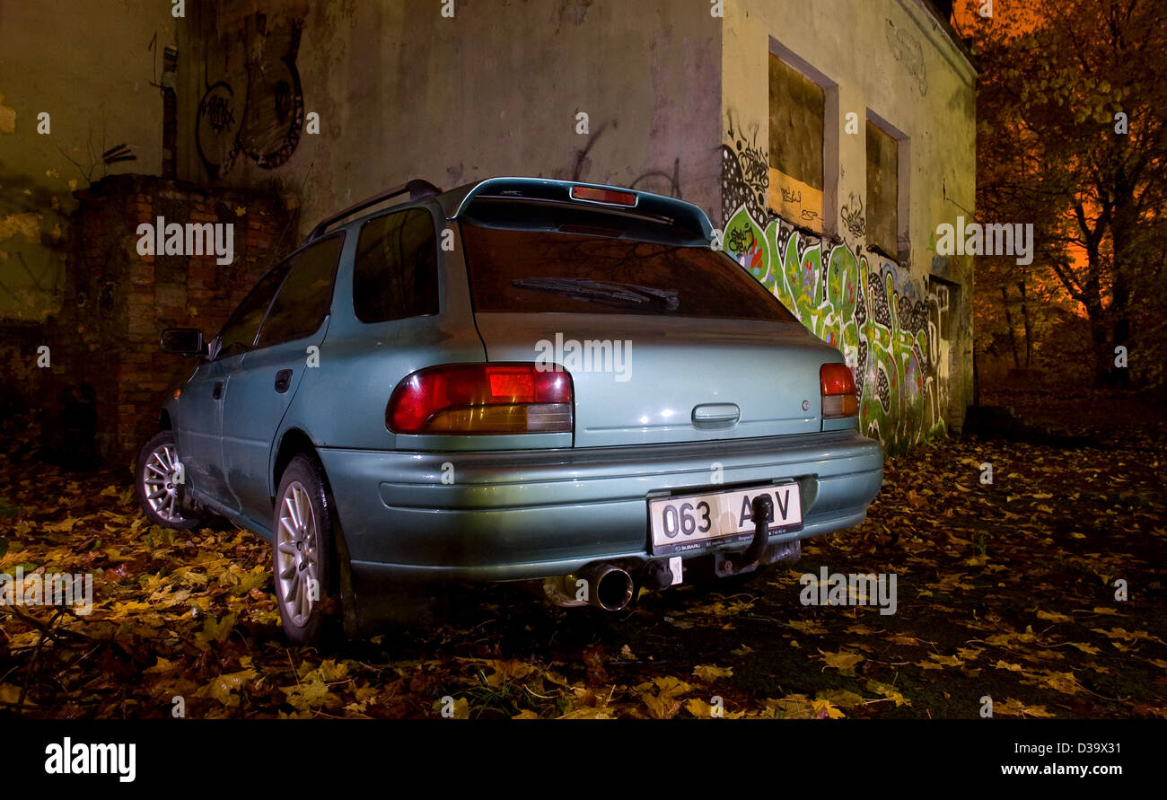 A subaru impreza in the night Stock Photo - Alamy