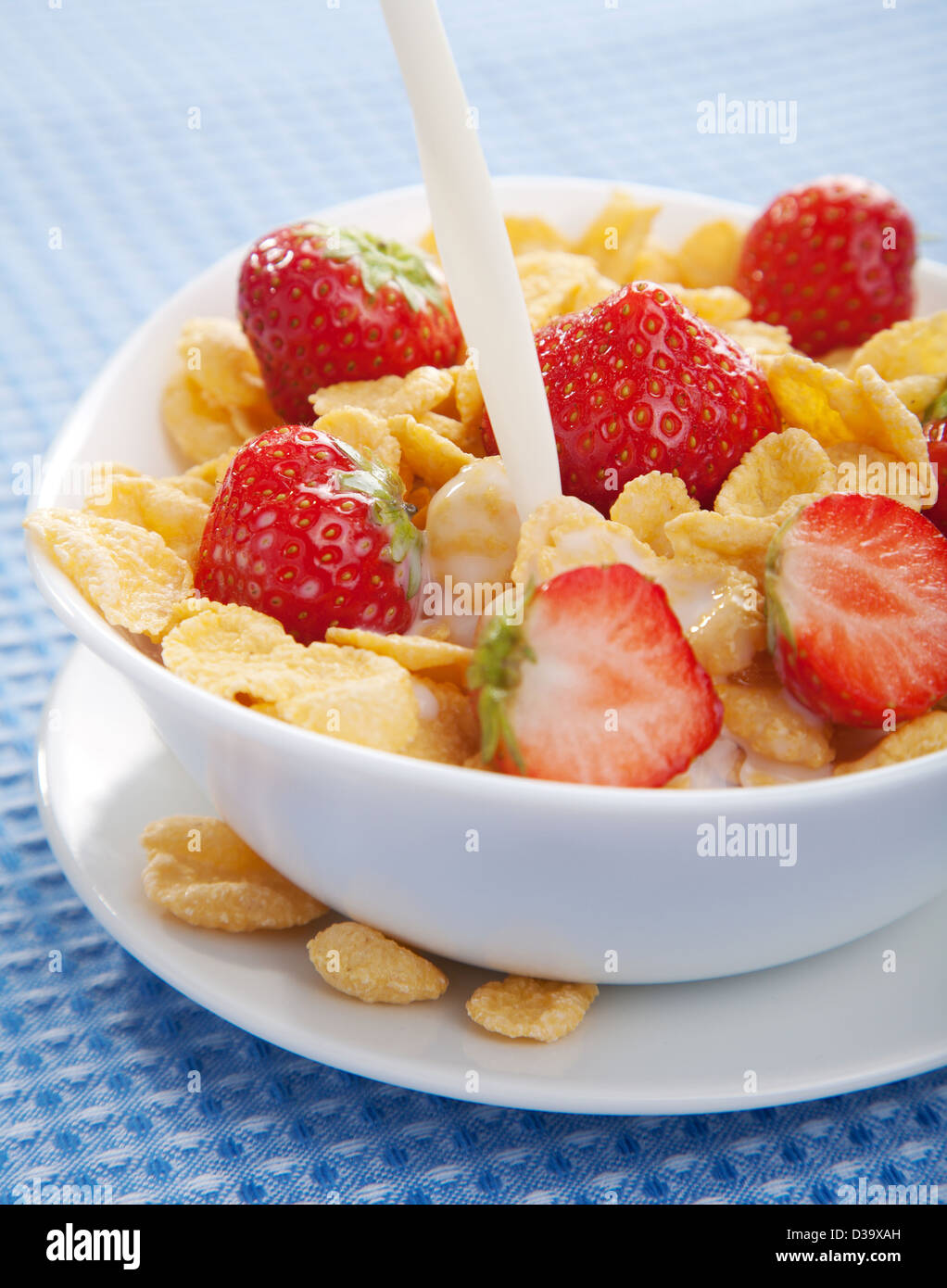 cornflakes with strawberry Stock Photo - Alamy