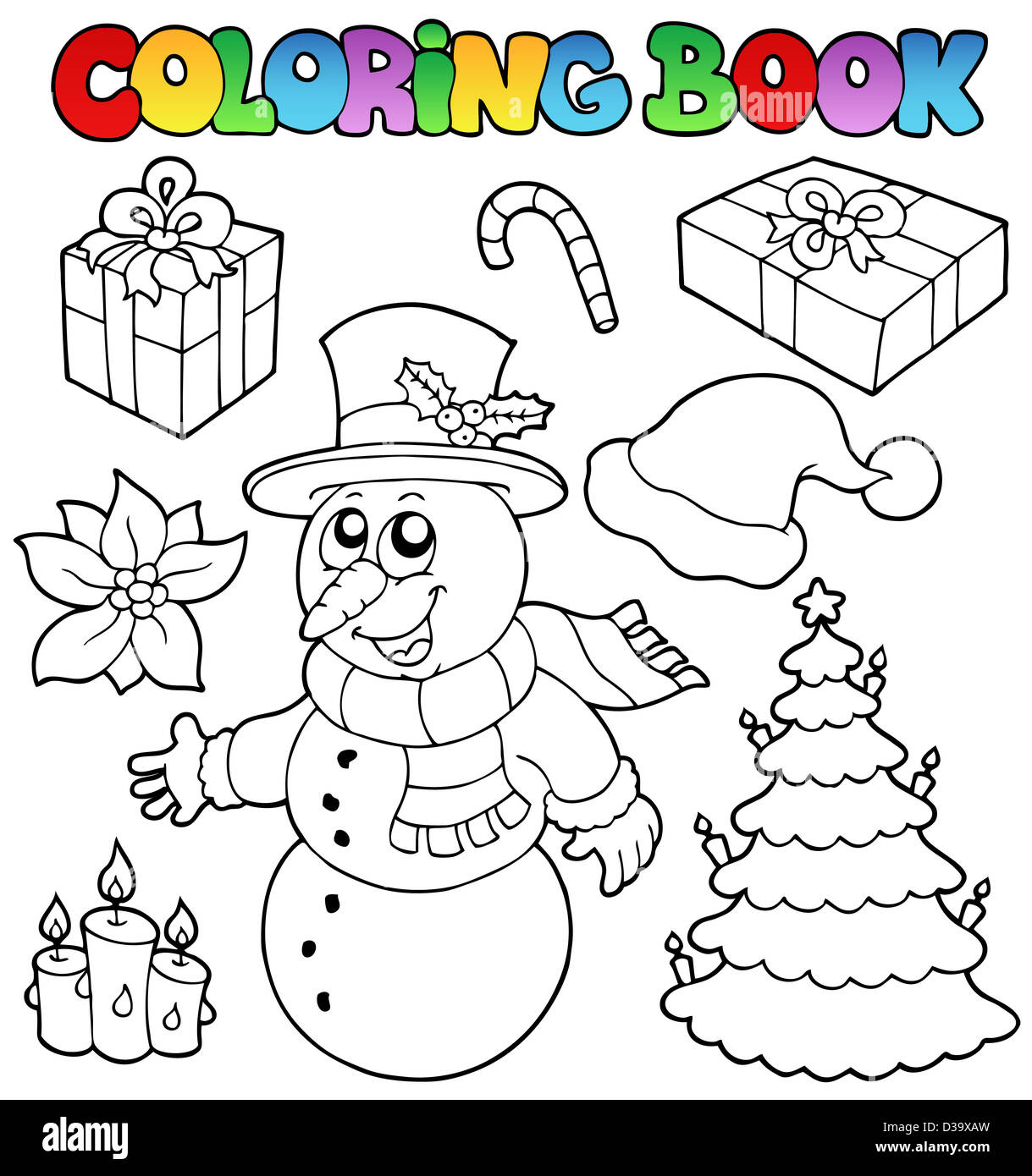 Coloring book Christmas topic 2 - thematic illustration Stock Photo - Alamy