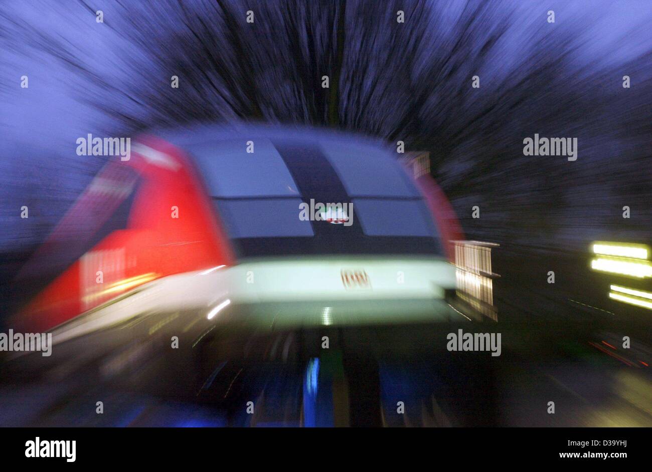 (dpa) - The illuminated model of a Metrorapid, a city version of the ...