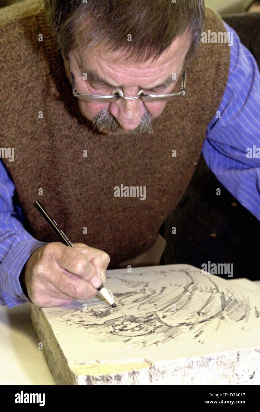 (dpa) - German author Guenter Grass is producing a lithography called ...