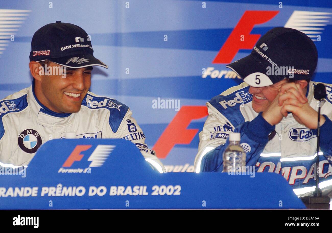 (dpa) - Juan Pablo Montoya (L), Colombian formula 1 pilot, and his ...
