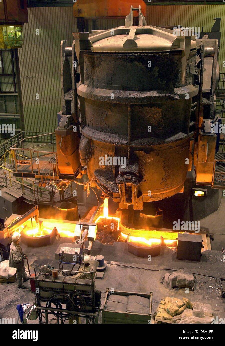 (dpa) - Inside the steel mill of German steel group Thyssen Krupp in ...