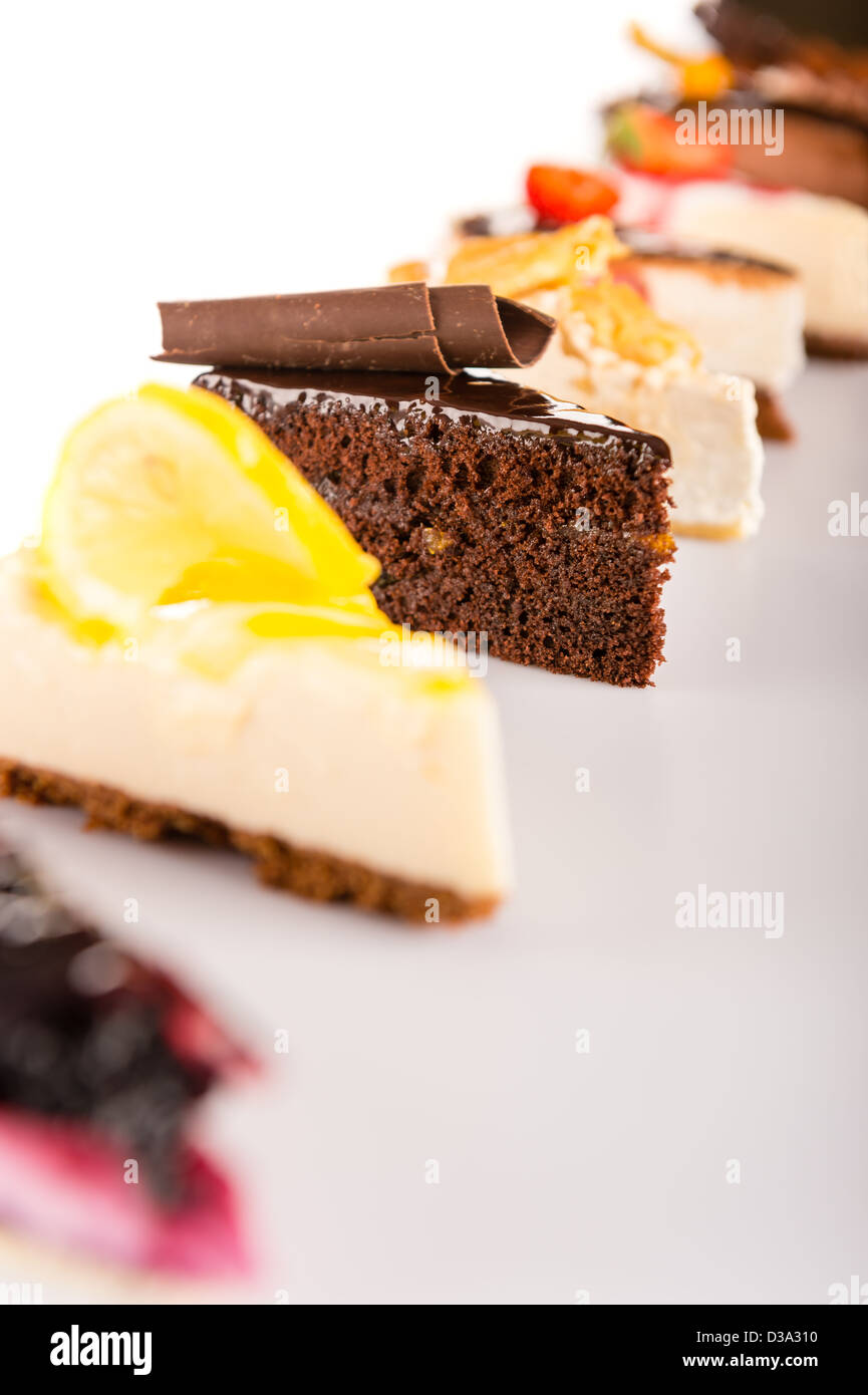 Slice of cake selection delicious tart choice sweet baked pastry Stock ...