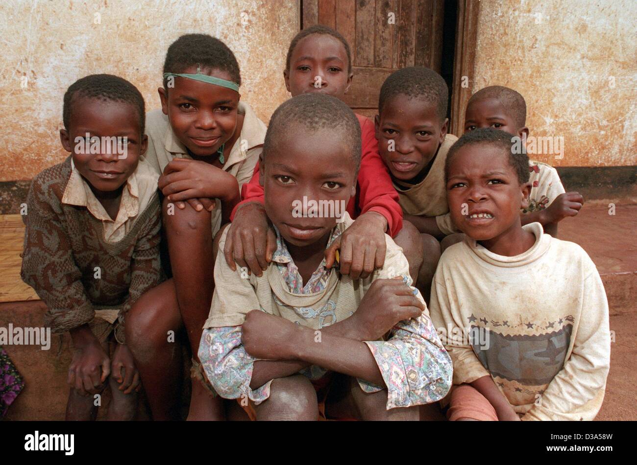 (dpa) - A group of boys is posing for the photographer in the orphan ...
