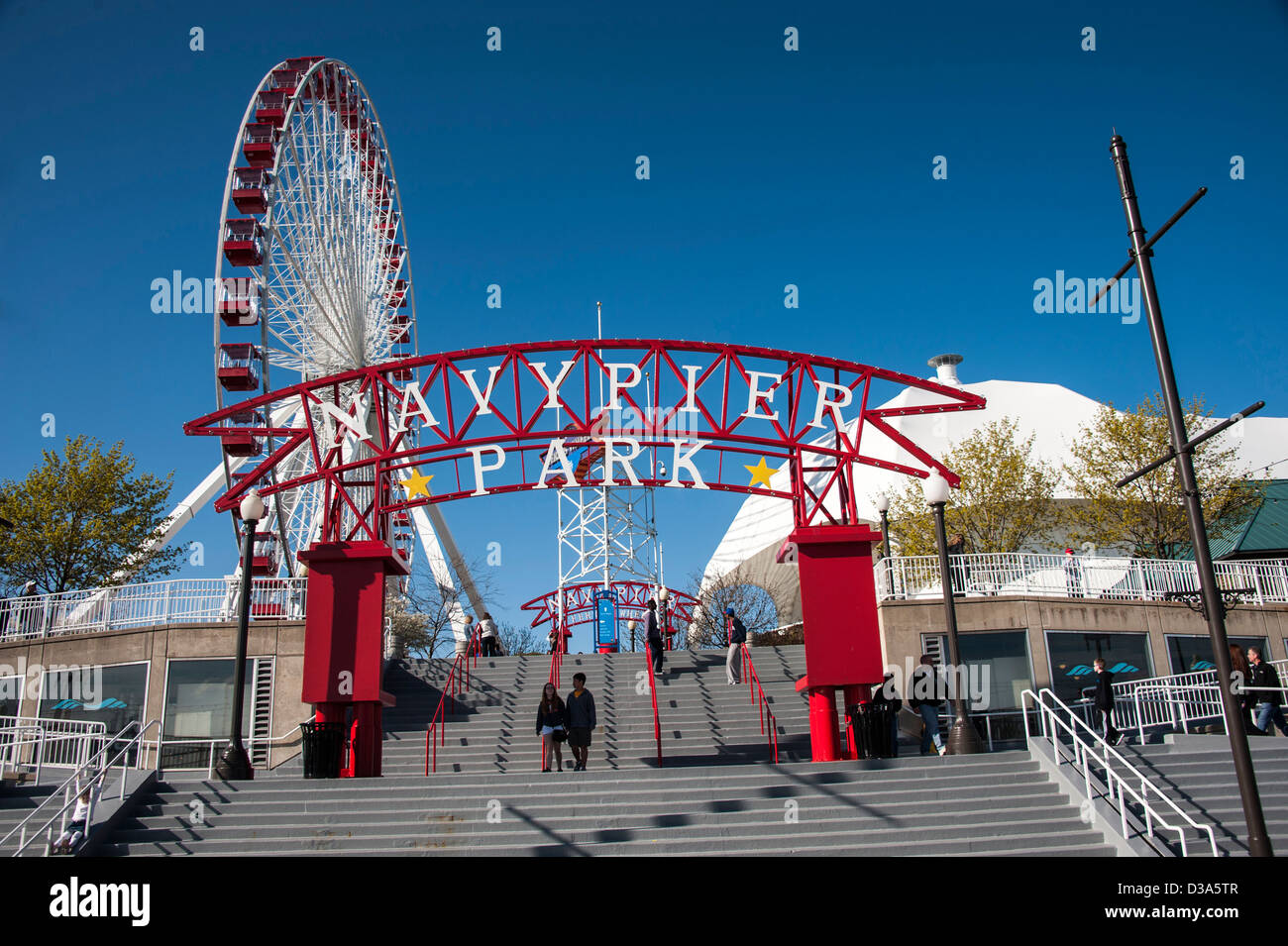 The Navy Pier with the Ferris Wheel in Chicago Illinois IL USA Stock ...