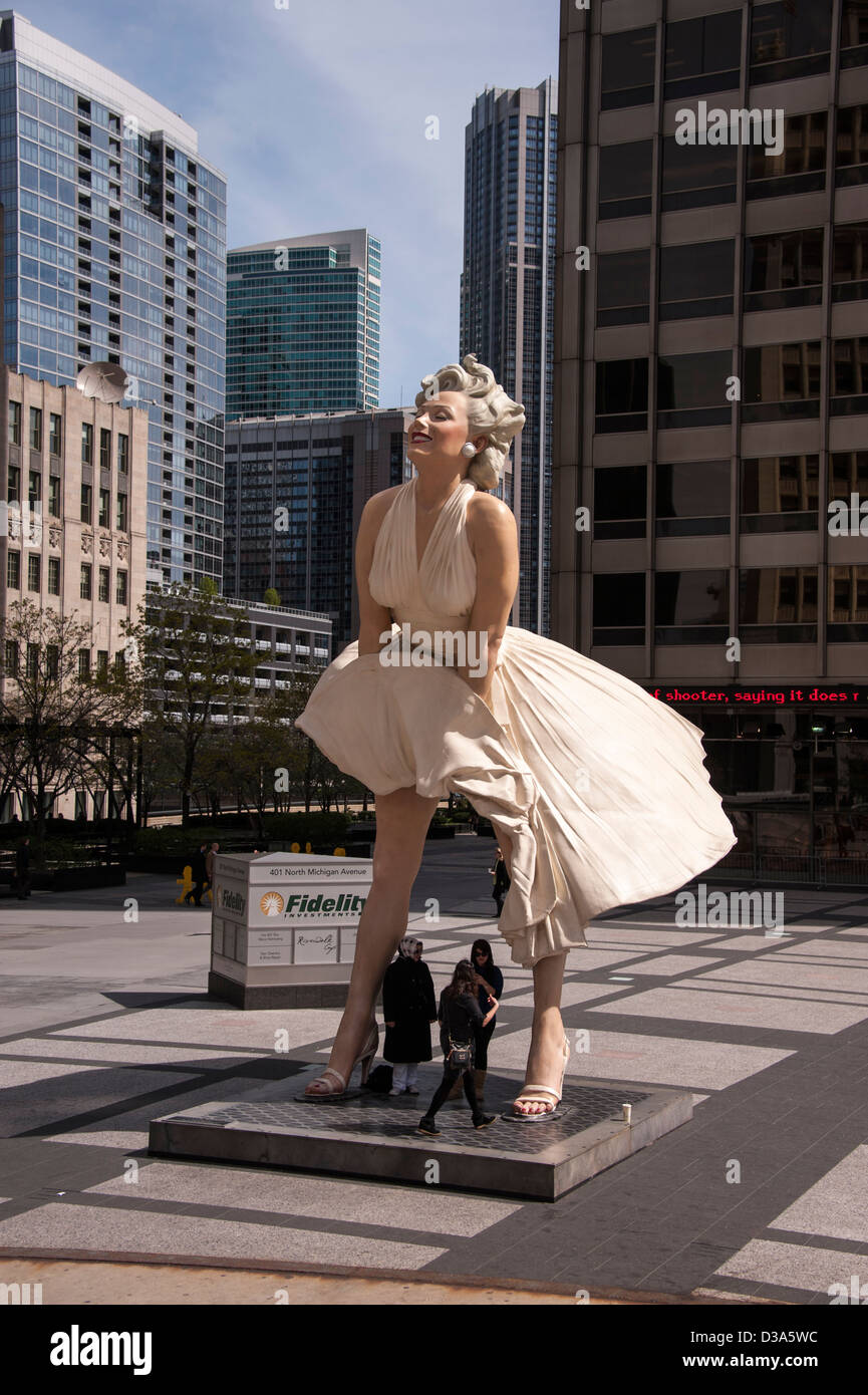 The Marilyn Monroe statue on Michigan Avenue in Chicago IL Illinois USA ...