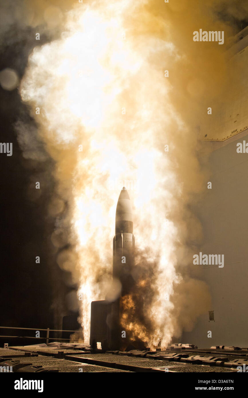 A Standard Missile-3 Block 1A interceptor is launched from the guided ...
