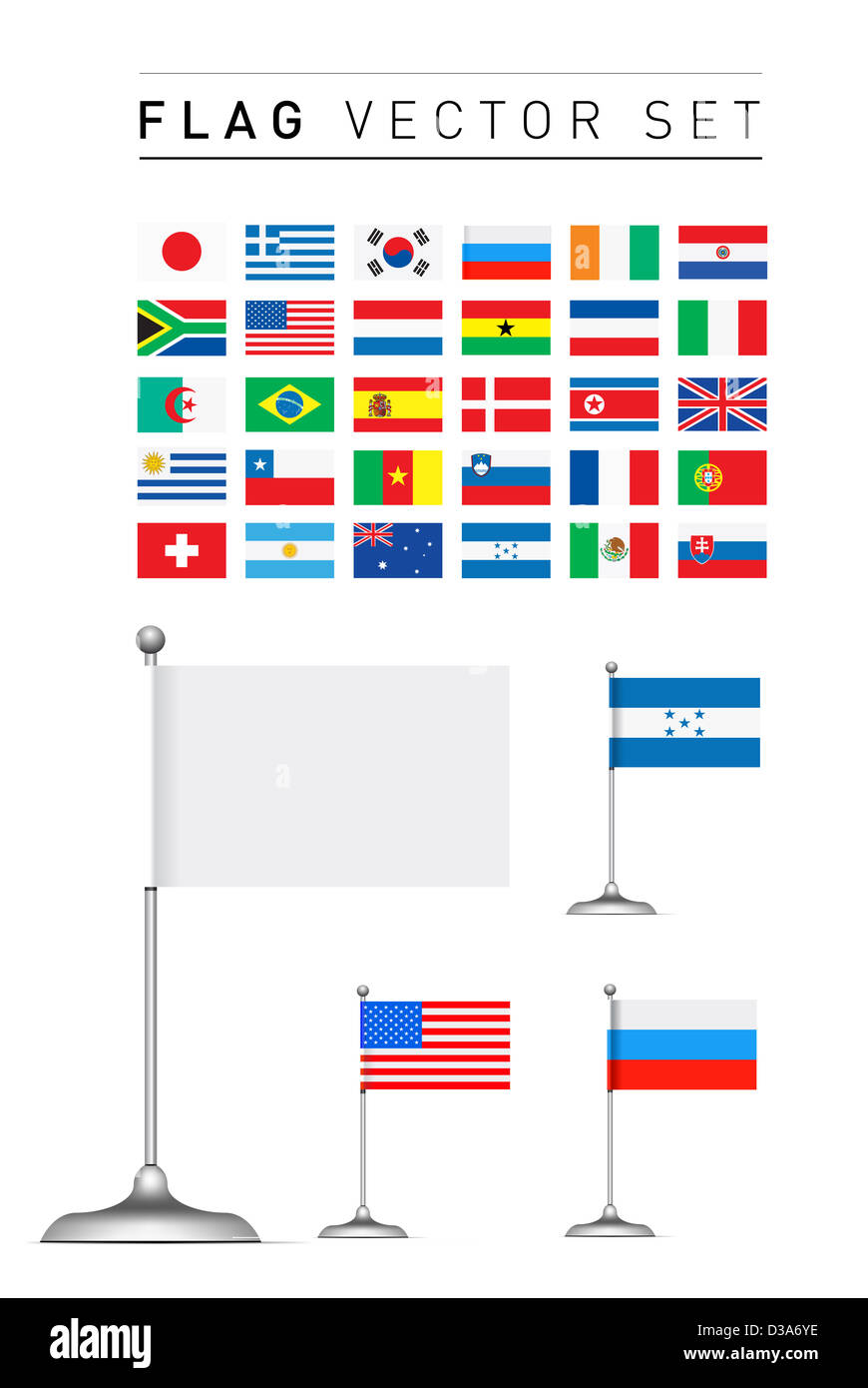 Flag set on white background. Easy to replacement Stock Photo - Alamy