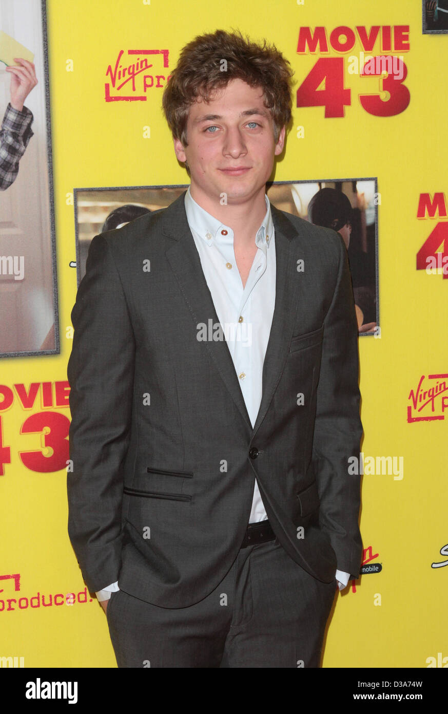 JEREMY ALLEN WHITE ACTOR PREMIERE OF MOVIE 43 LOS ANGELES, CALIFORNIA ...