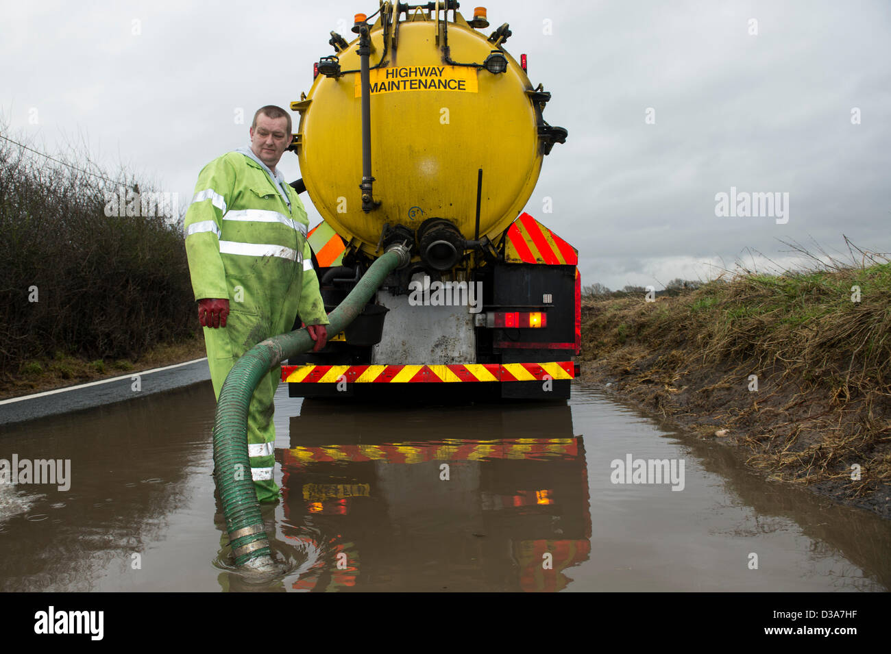 Hullbridge, Essex, UK. 14th February 2013. Notorious blackspot for ...