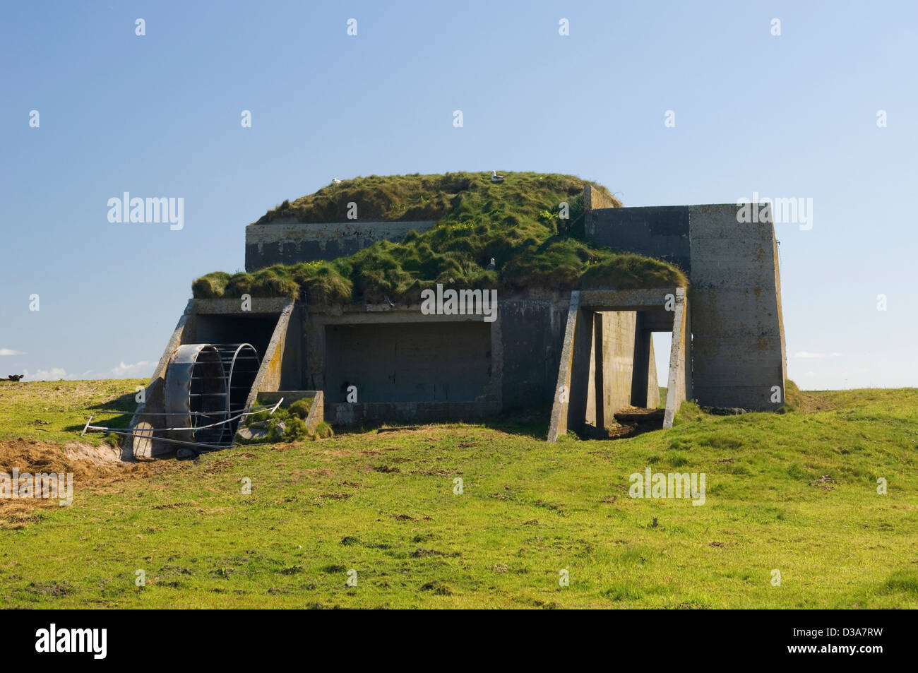 Ruined WW2 building on the island of Sanday, Orkney Islands, Scotland ...