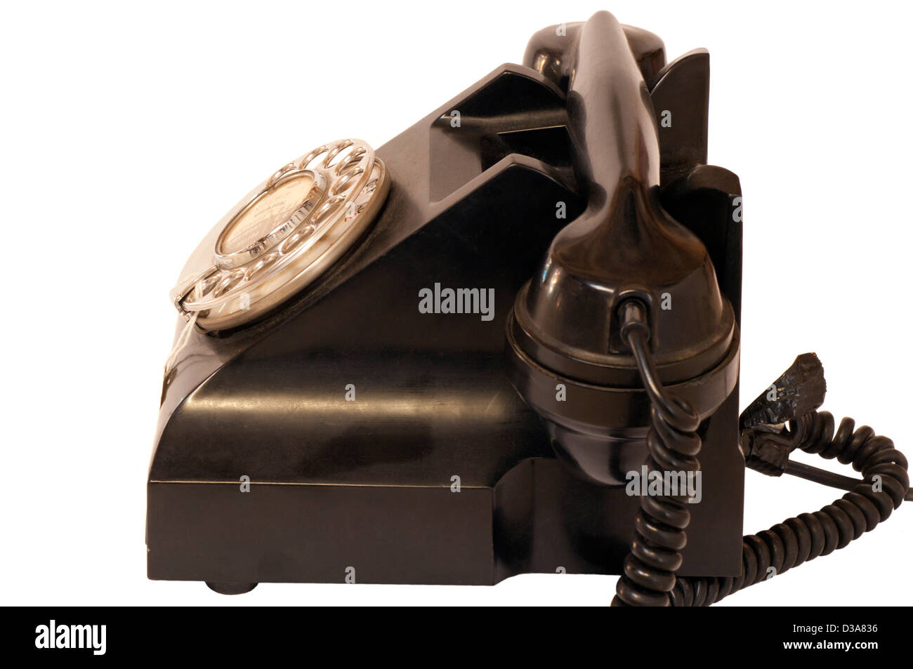 Black Bakelite Telephone Stock Photo - Alamy