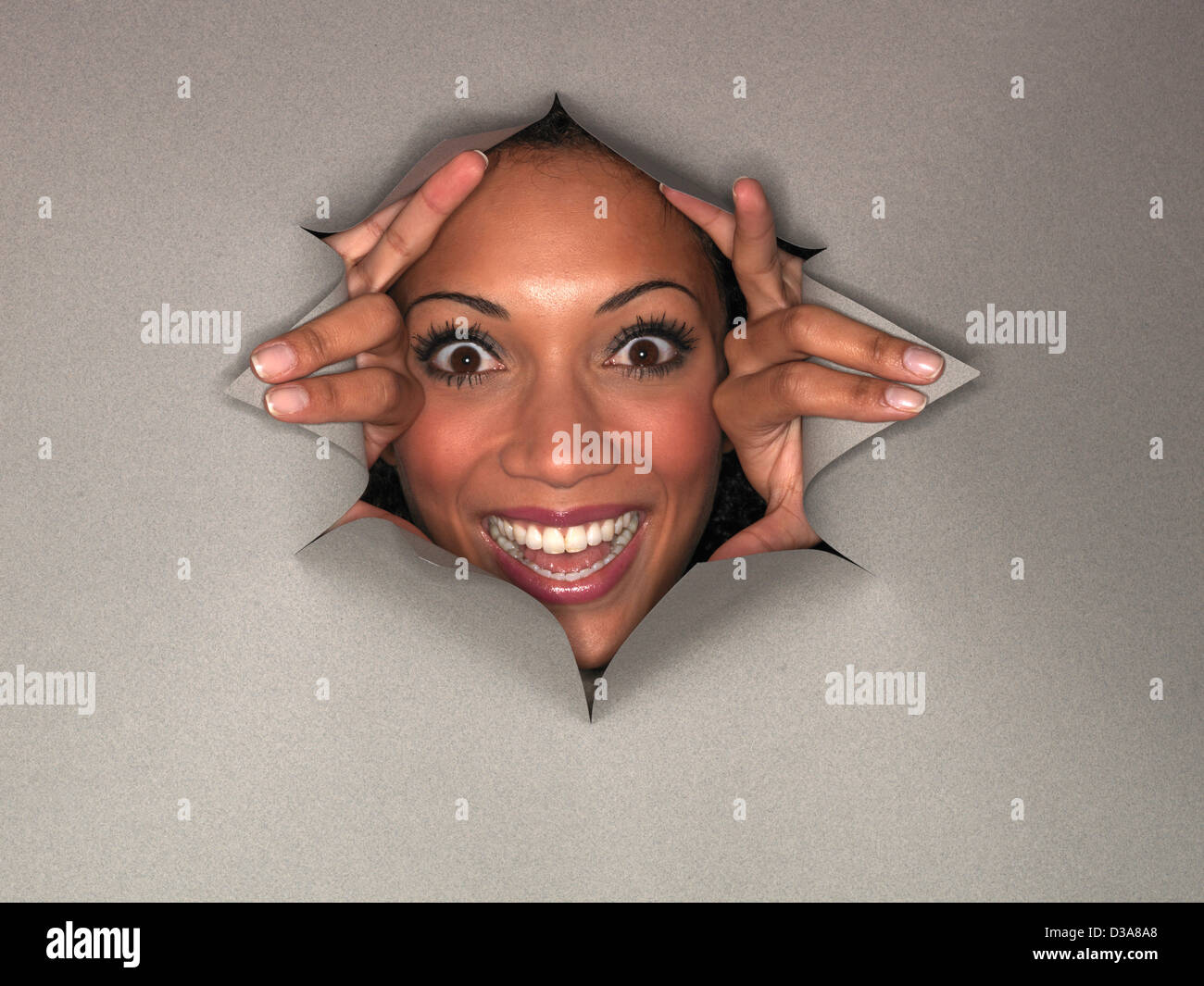 Face pushing through wall hi-res stock photography and images - Alamy