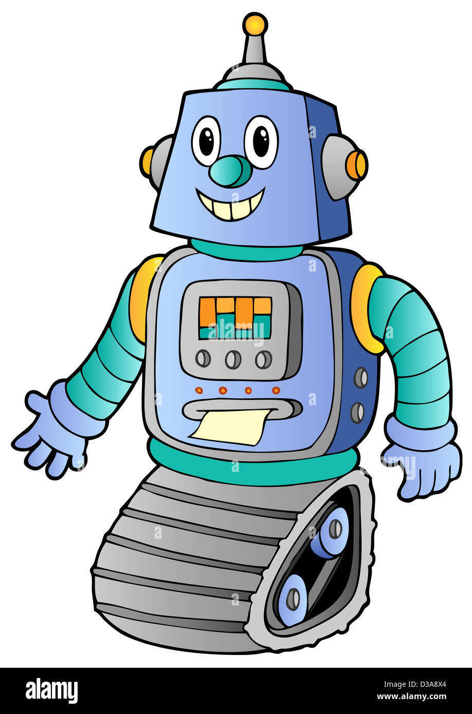 Cartoon retro robot 1 - picture illustration Stock Photo - Alamy