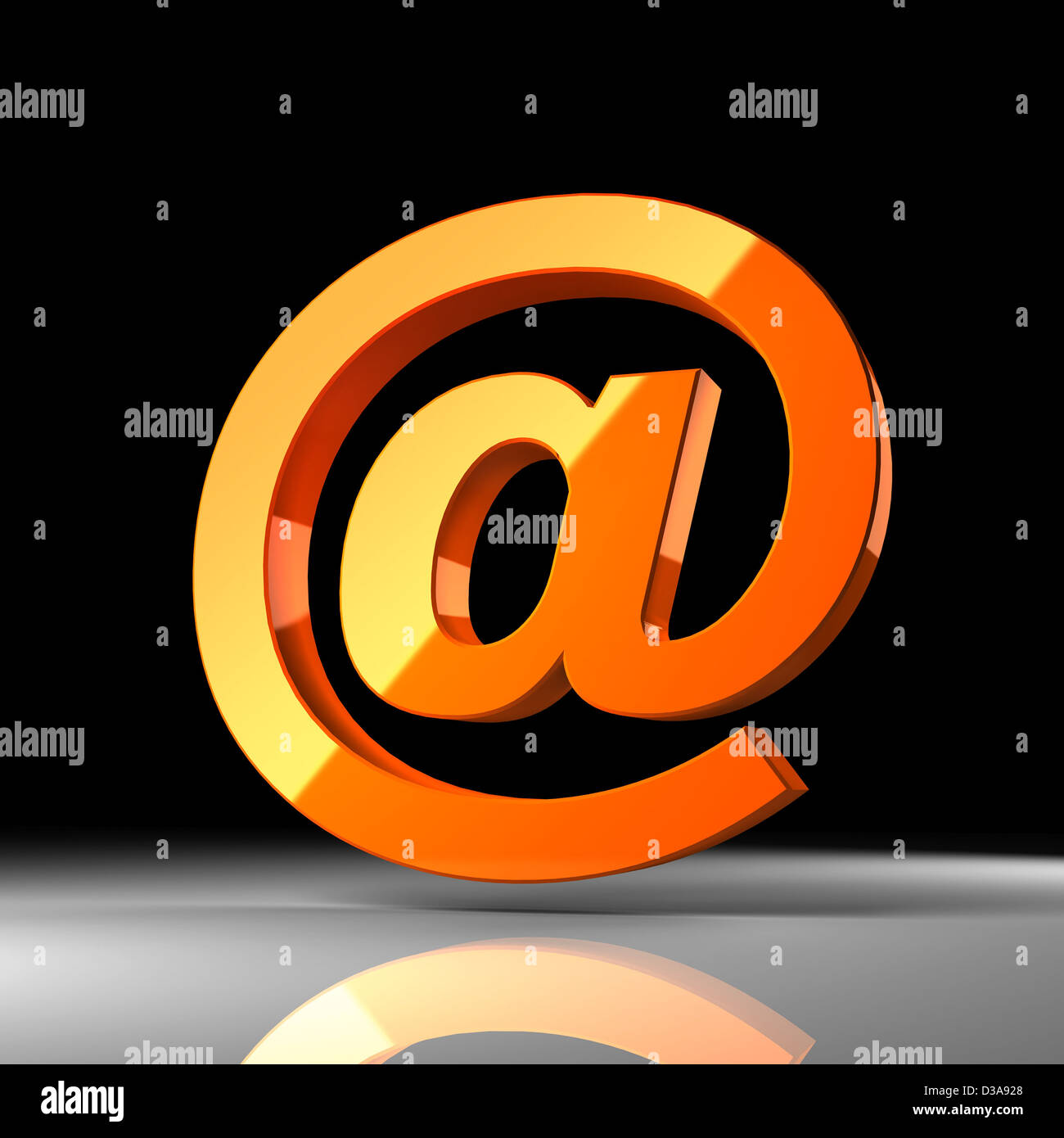 Orange internet sign over black background. 3d render illustration ...