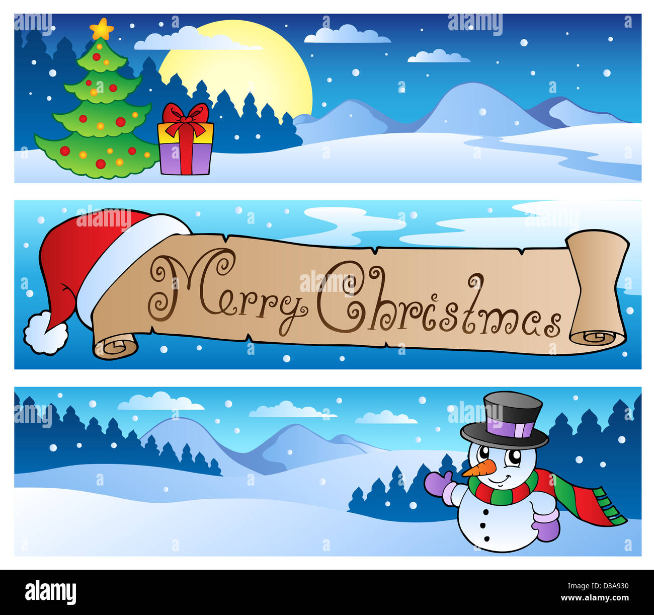 Christmas banners collection 1 - picture illustration Stock Photo - Alamy