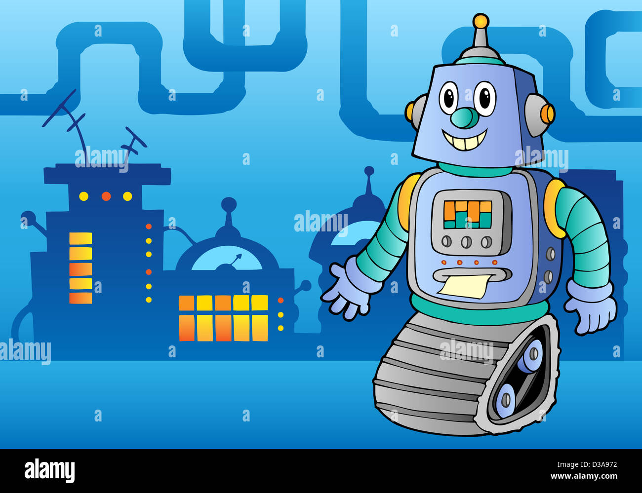 Robot theme image 1 - picture illustration Stock Photo - Alamy