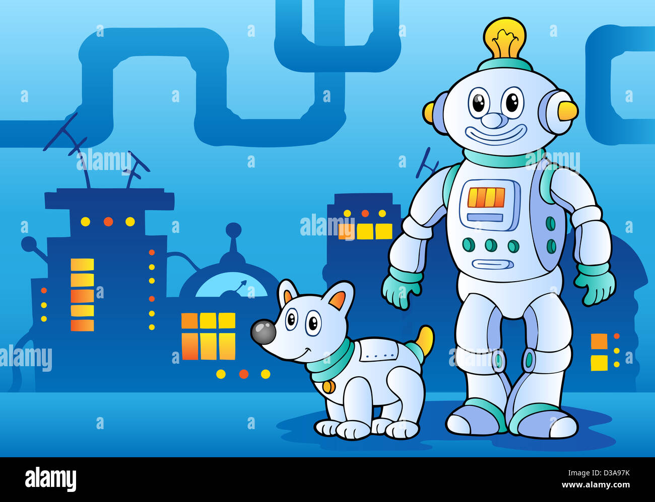 Robot theme image 4 - picture illustration Stock Photo - Alamy