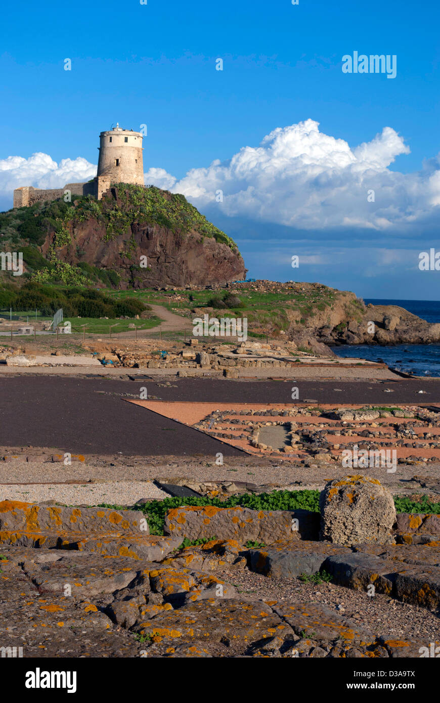 Torre di Coltellazzo, Nora, Pula, near Cagliari, Sardinia Stock Photo ...