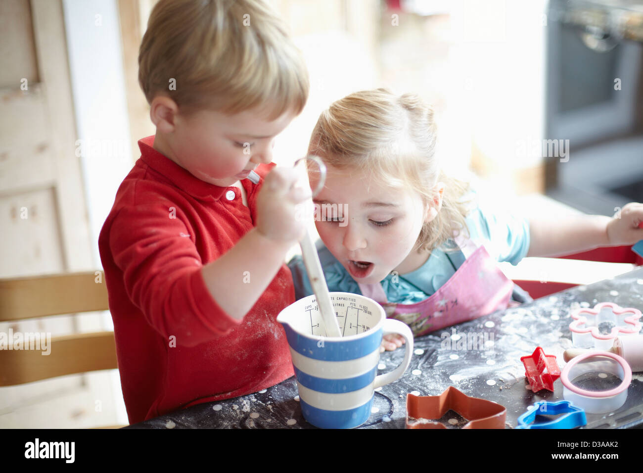 Children cooking together in kitchen Stock Photo - Alamy