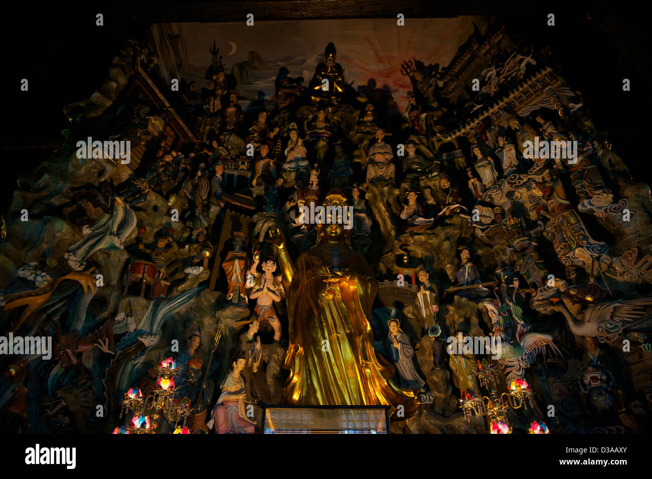 many statues inside the main temple Stock Photo - Alamy