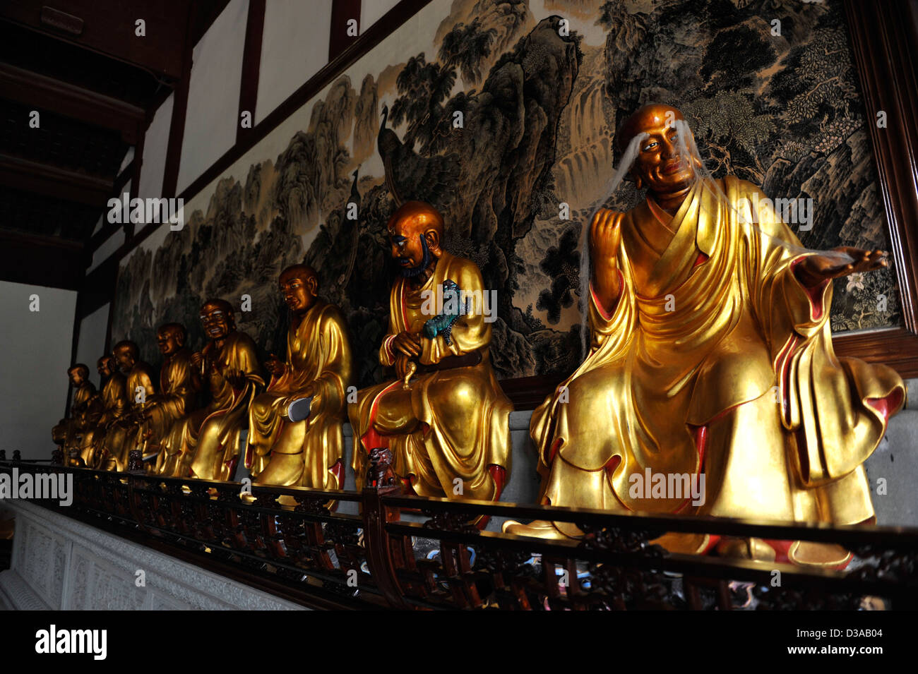 statues inside a temple Stock Photo - Alamy