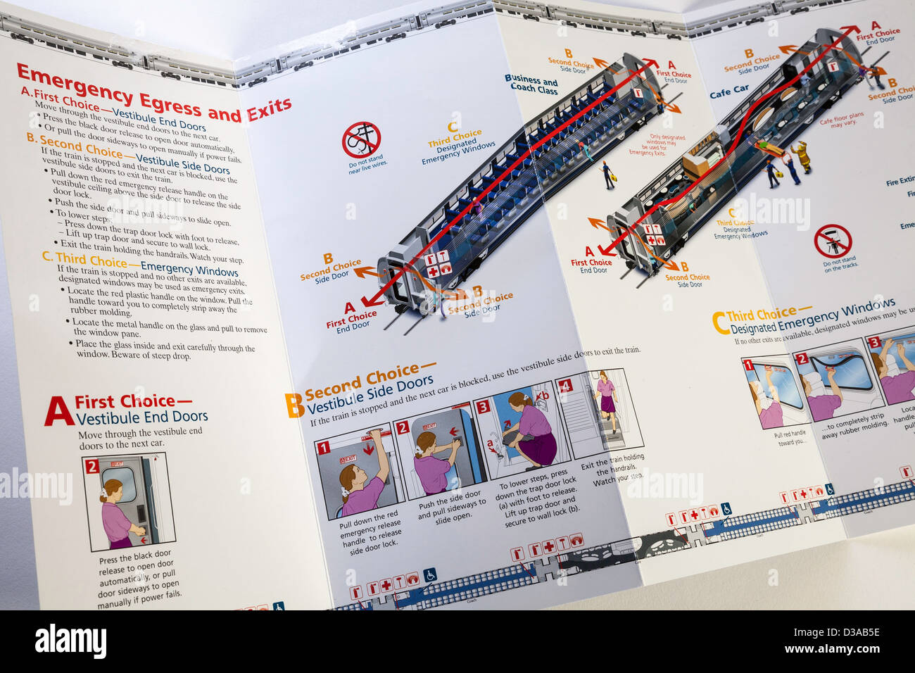 Still life of Safety Information Brochure for Train, USA Stock Photo ...