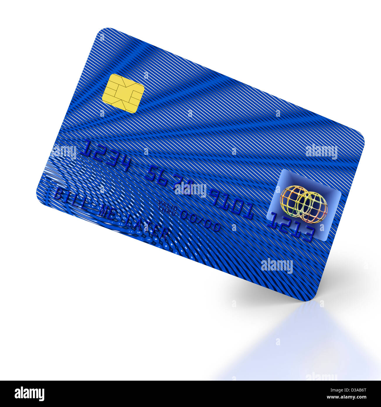 Blue credit card on white background Stock Photo - Alamy