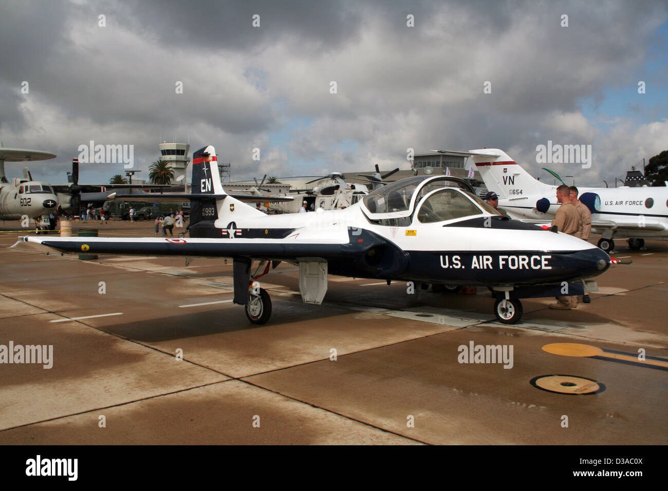 US Air Force T-37 trainer jet at the airshow at the Marine Corps Air ...