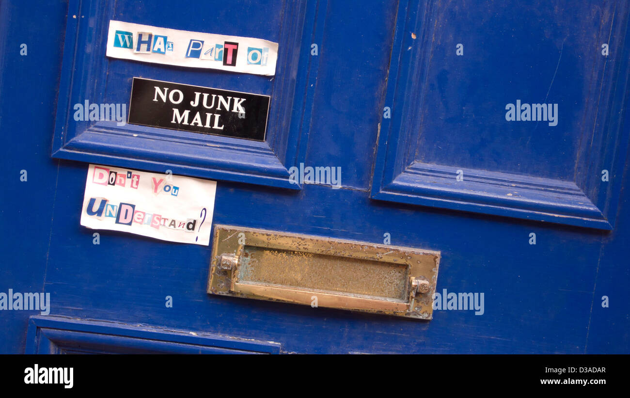 No junk mail sticker hi-res stock photography and images - Alamy