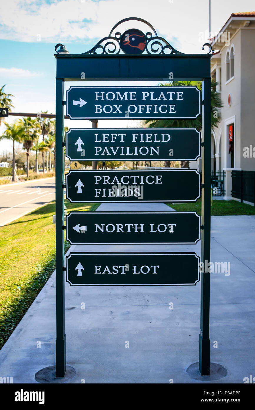 The Ed Smith Stadium Sarasota signpost - Spring Training Home of the ...