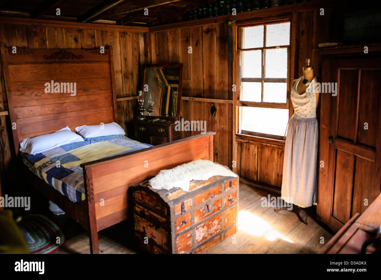 Interior of an early Pioneers homestead cabin in the outer Florida ...