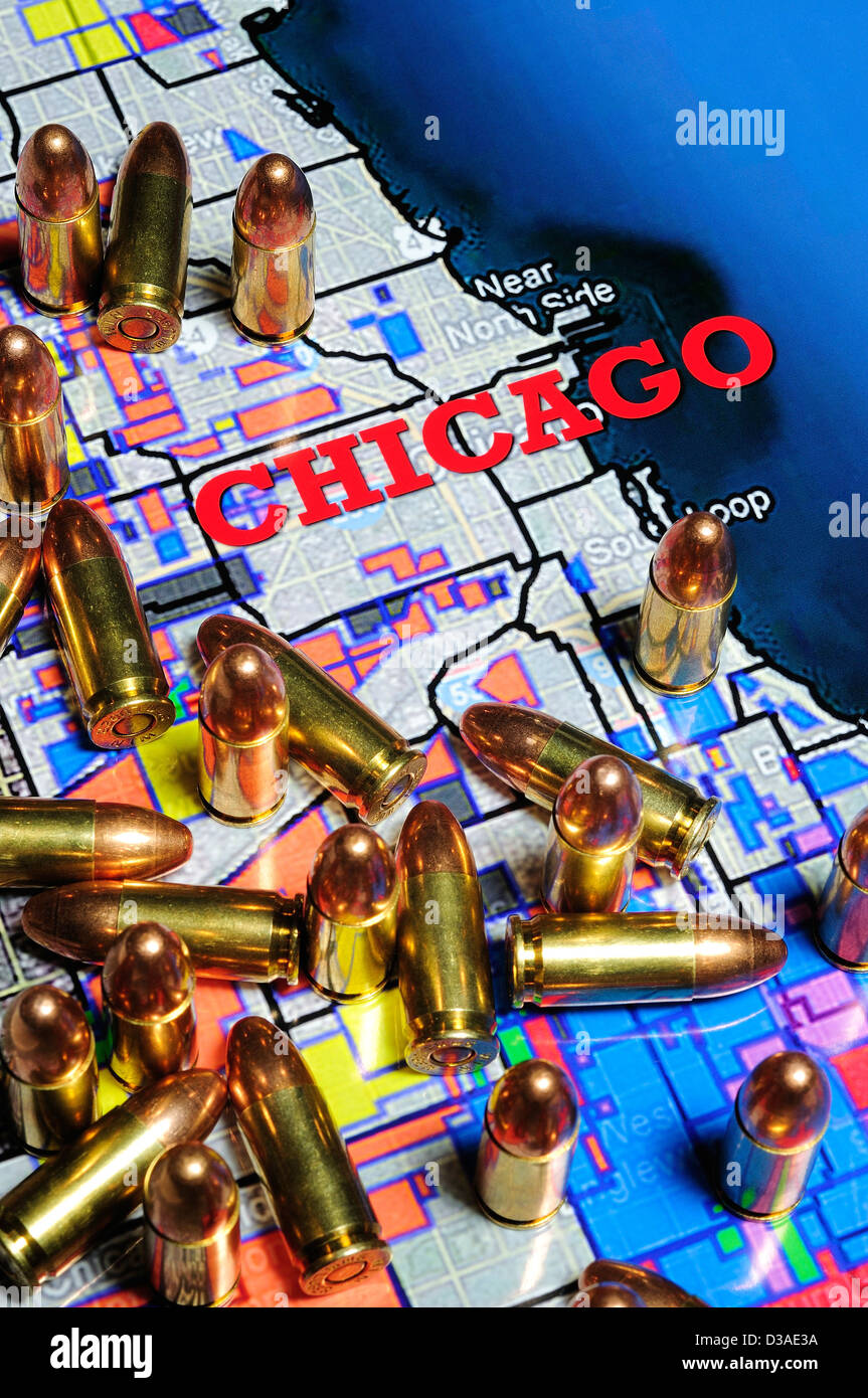 Map of chicago gangs hi-res stock photography and images - Alamy
