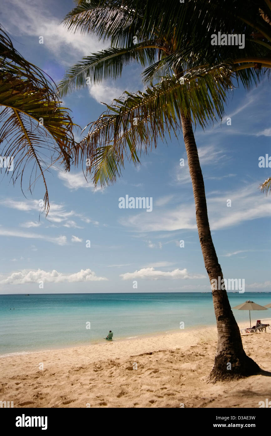 Beach with white sand in a sunny day. Island Boracay. Philippines Stock Photo - Alamy