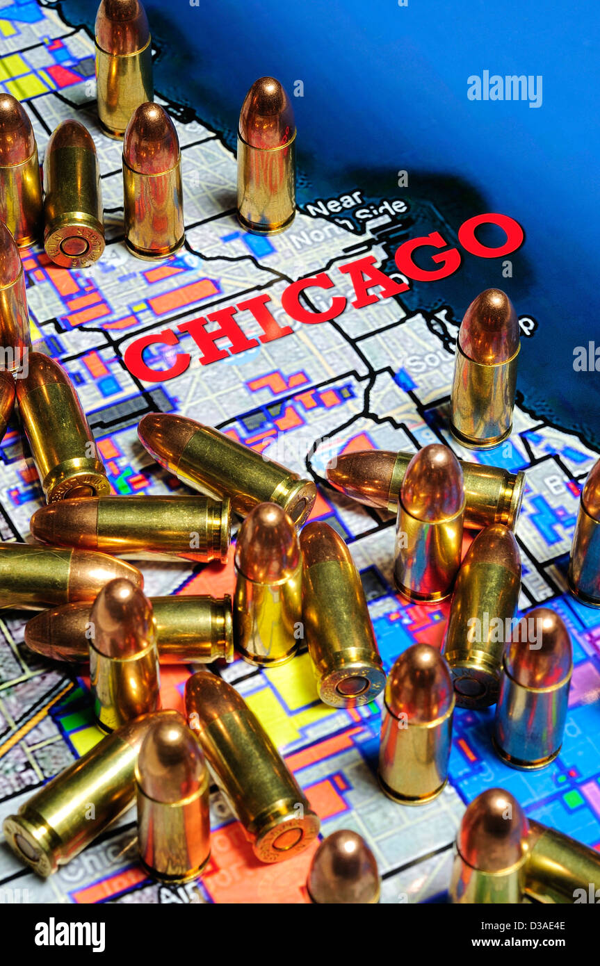Map of chicago gangs hi-res stock photography and images - Alamy